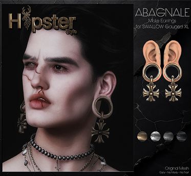 Second Life Marketplace - [Hipster Style] ABAGNALE MALE Earrings for ...